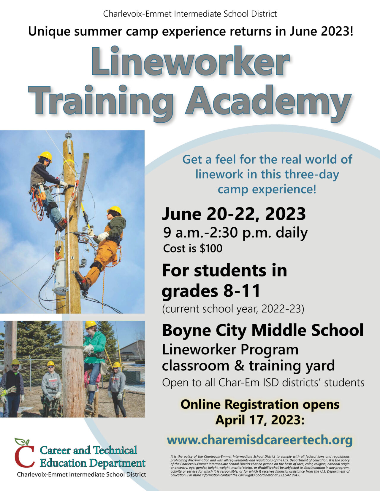 Lineworker Training Academy - Char-Em ISD Career and Technical Education